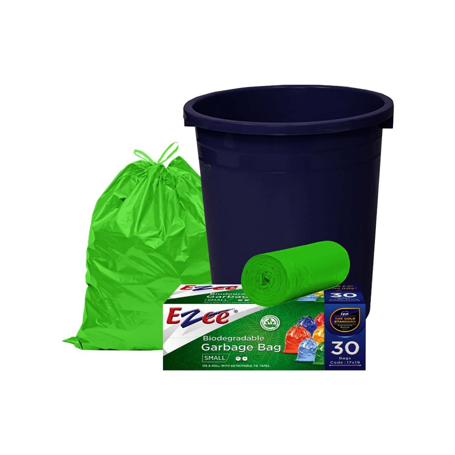 Buy Ezee Bio-Degradable Small Garbage Bags (17 X 19 Inches) Packet Of ...
