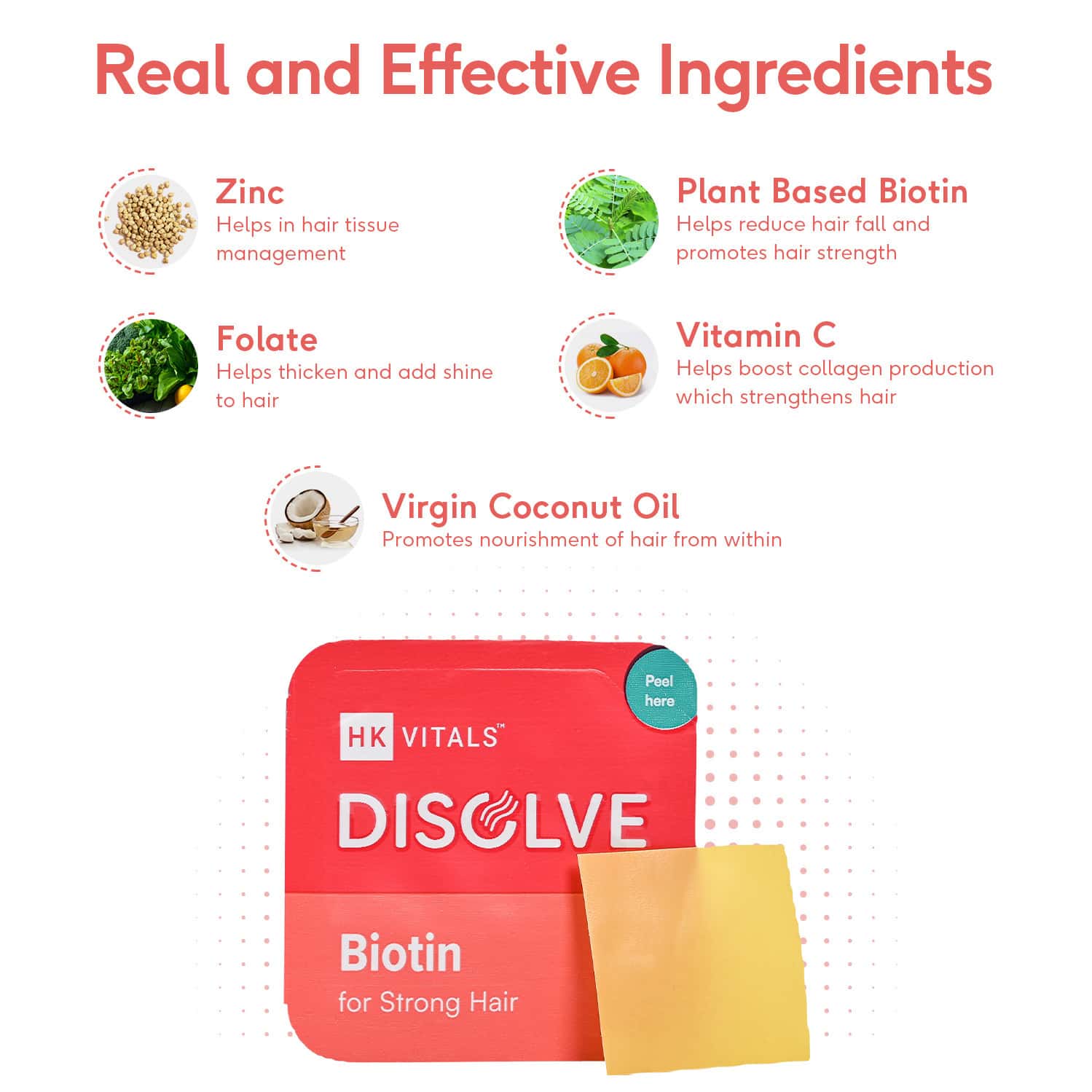 Buy HEALTHKART HK VITALS DISOLVE BIOTIN, NO ADDED SUGAR, NATURAL MANGO ...