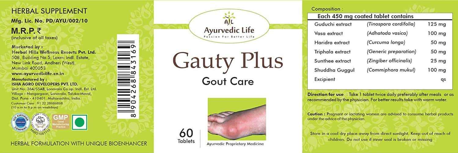 Buy AL-AYURVEDIC LIFE GAUTY PLUS 60 TABLETS URIC ACID SUPPORT Online ...