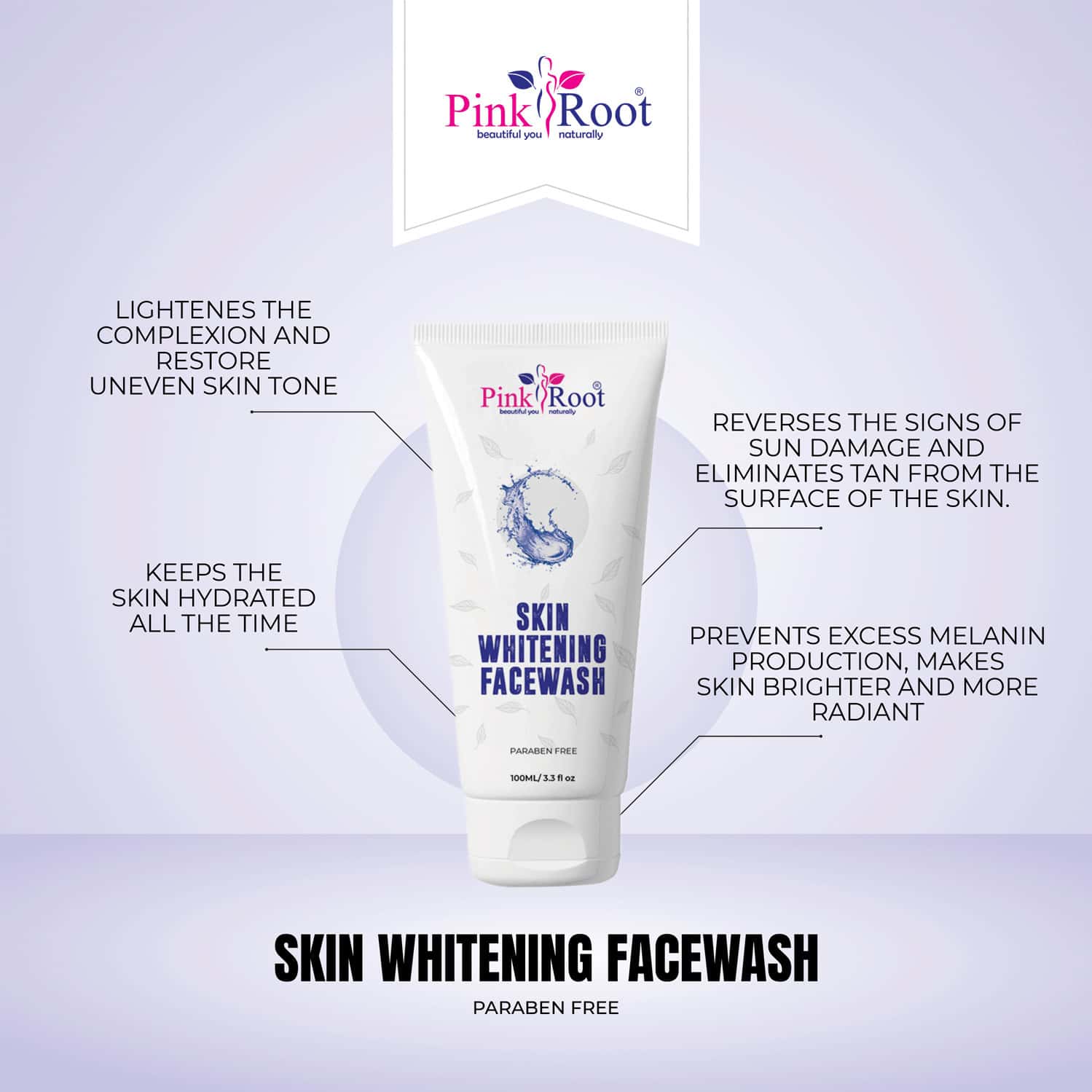 Buy PINK ROOT SKIN WHITENING FACE WASH 100ML Online & Get Upto 60% OFF ...