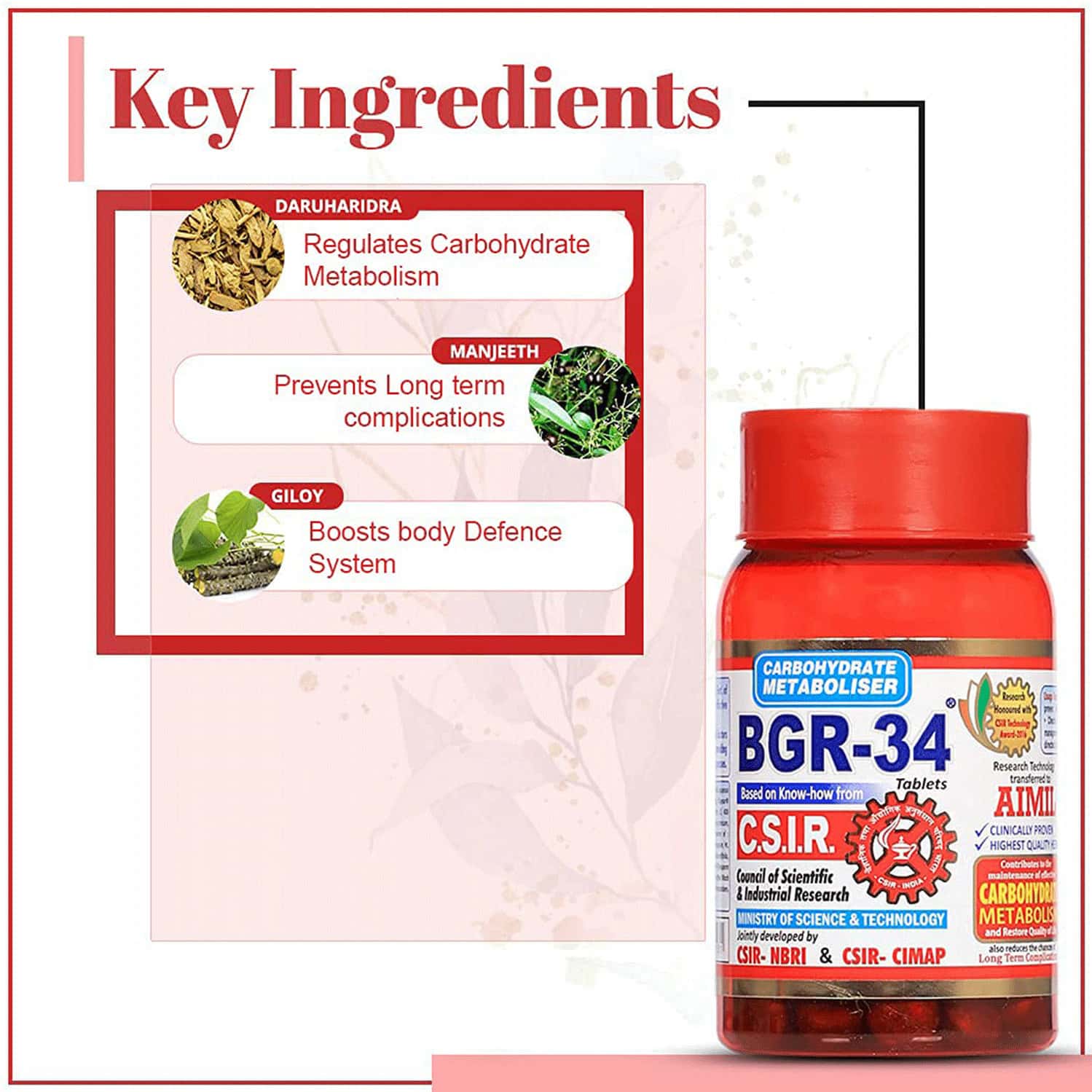 Buy BGR 34 BOTTLE OF 100 TABLETS Online & Get Upto 60% OFF at PharmEasy