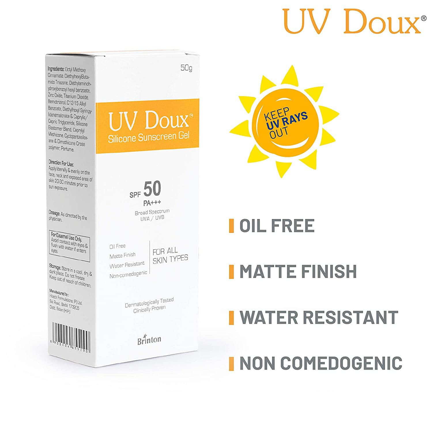 Buy UV DOUX SPF 50 TUBE OF 50GM SUNSCREEN GEL Online & Get Upto 60% OFF ...