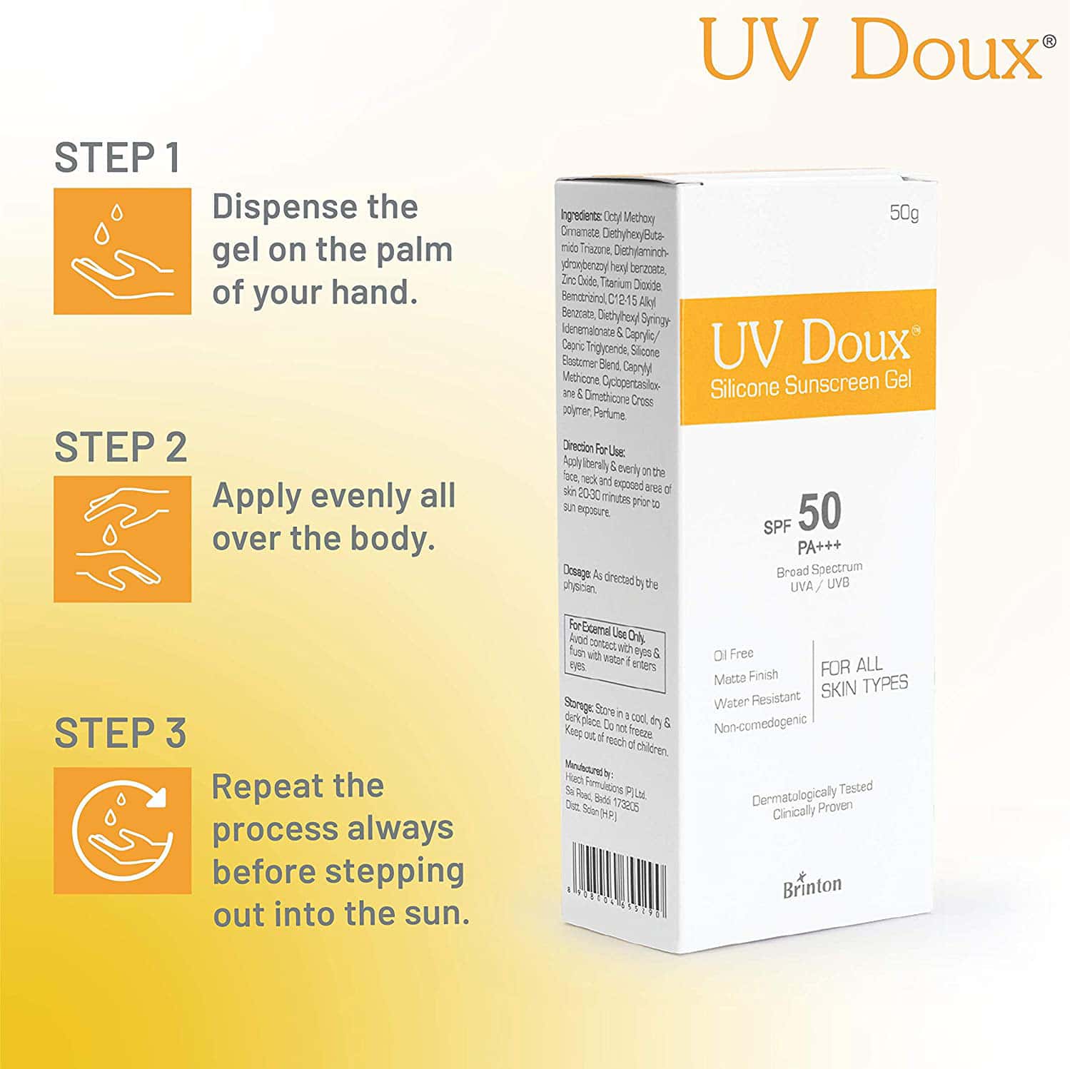 Buy UV DOUX SPF 50 TUBE OF 50GM SUNSCREEN GEL Online & Get Upto 60% OFF ...