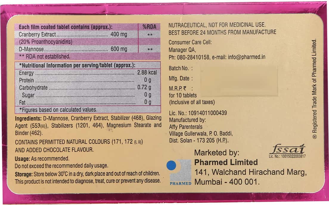 Buy CRANMED 1000MG TABLET 10'S Online & Get Upto 60% OFF at PharmEasy