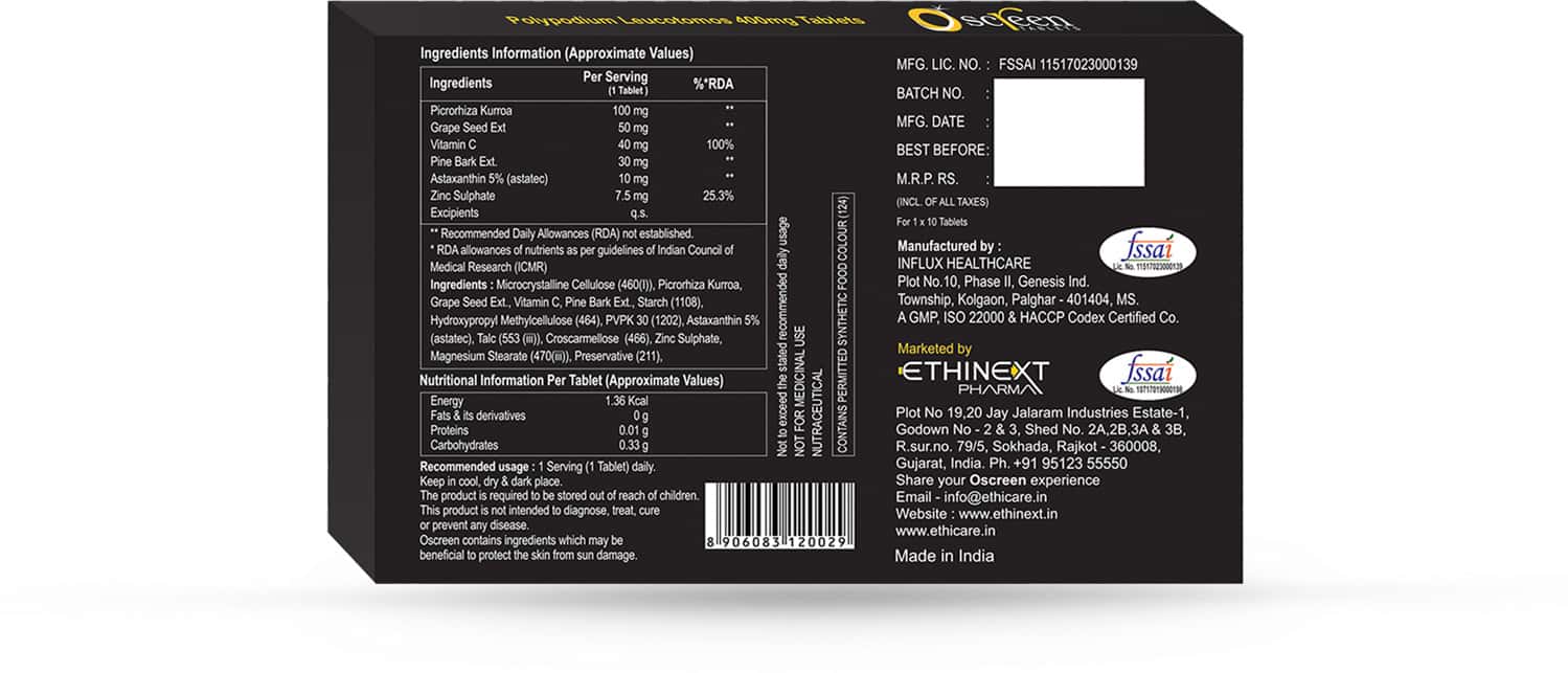 Buy OSCREEN TAB 10 - TABLET Online & Get Upto 60% OFF at PharmEasy