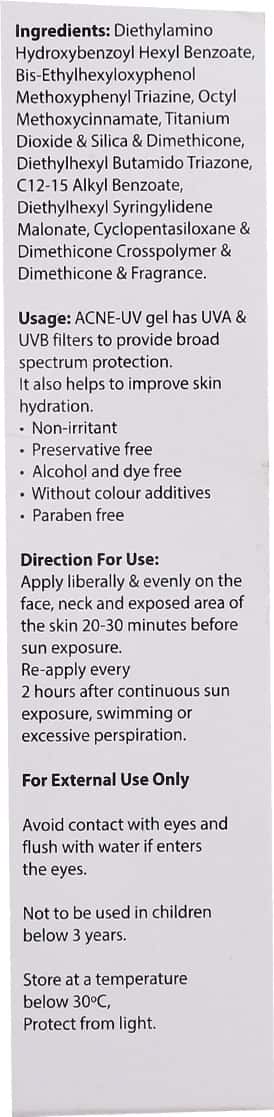 Buy ACNE UV SPF 30 TUBE OF 30GM GEL Online & Get Upto 60% OFF at PharmEasy