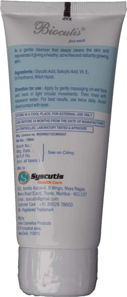 Buy BIOCUTIS FACE WASH 100 ML Online & Get Upto 60% OFF at PharmEasy