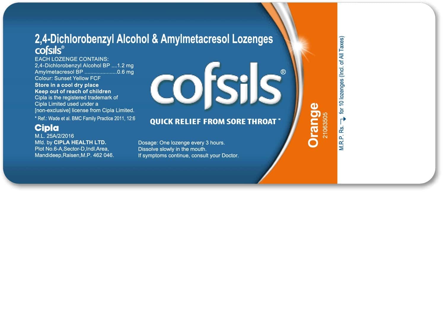 Buy COFSILS ORANGE LOZENGES STRIP OF 10 Online & Get Upto 60% OFF at ...