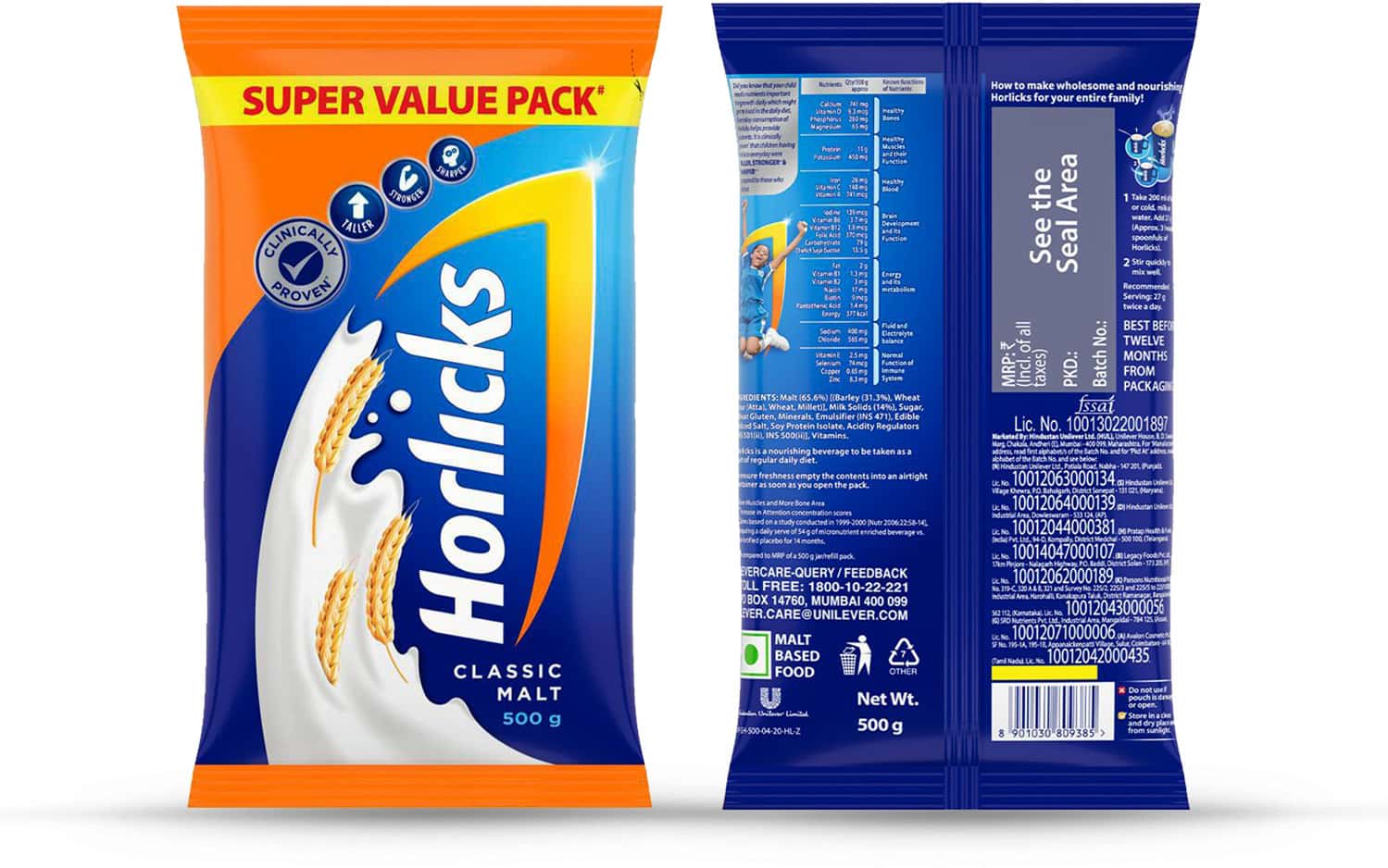 Buy HORLICKS HEALTH & NUTRITION DRINK REFILL 500 G Online & Get Upto 60 ...