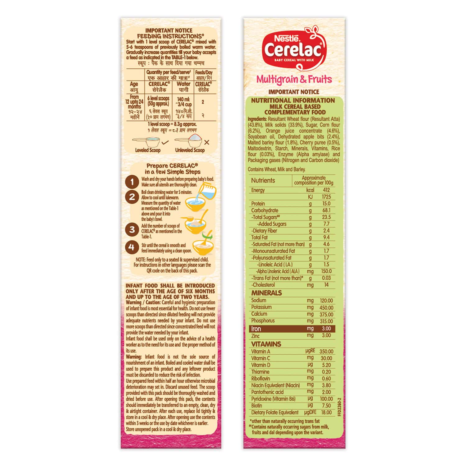 Buy NESTLE CERELAC BABY CEREAL WITH MILK MULTIGRAIN & FRUITS FROM 12 TO ...
