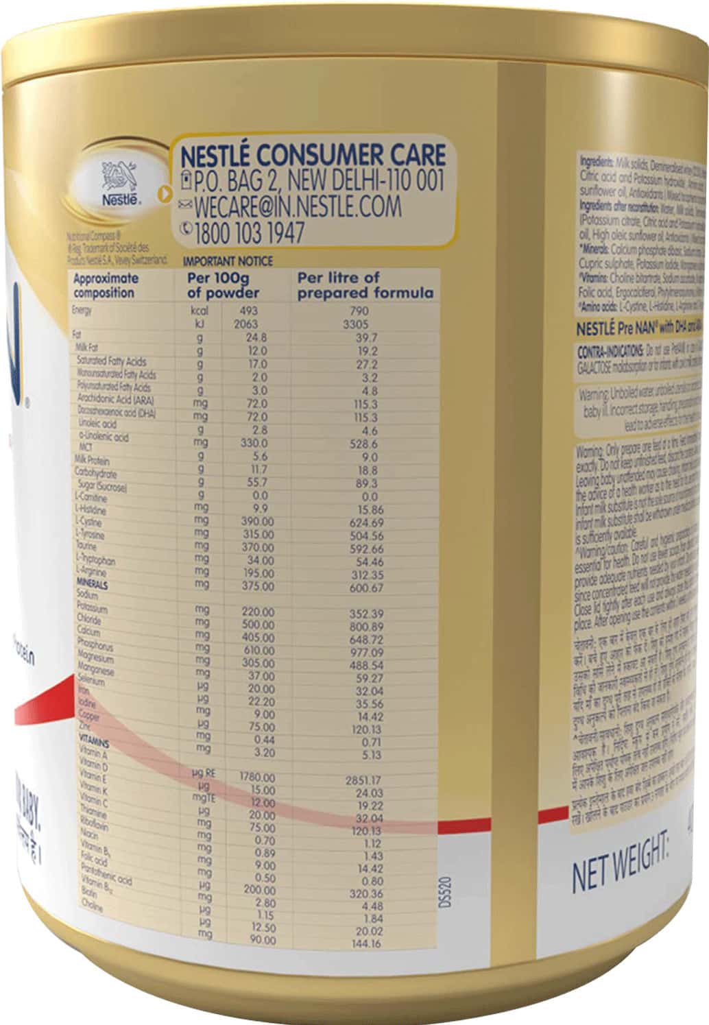 Buy NESTLE PRE NAN BABY FOOD LOW BIRTH WEIGHT INFANT MILK FORMULA TIN ...