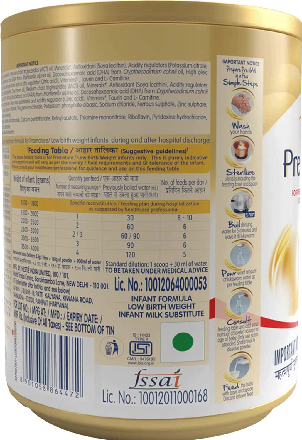 Buy NESTLE PRE NAN BABY FOOD LOW BIRTH WEIGHT INFANT MILK FORMULA TIN ...