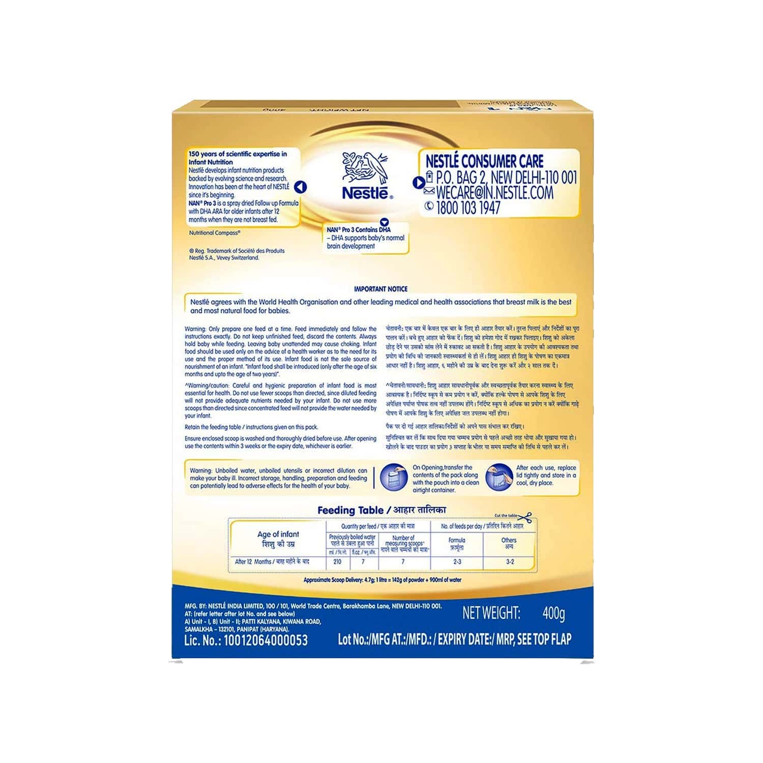 Buy Nestle Nan Pro 3 Baby Food Follow Up Infant Formula After 12