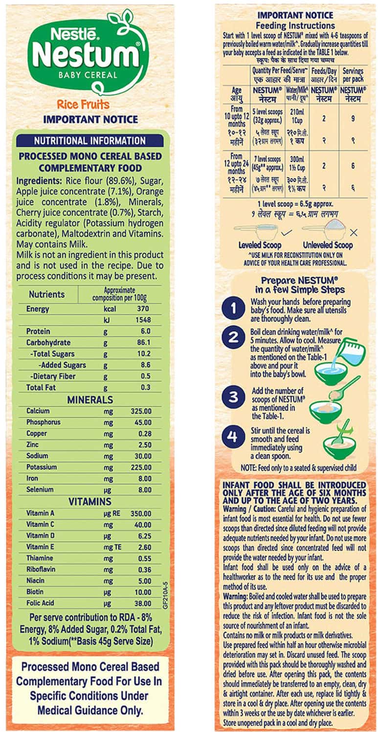 Buy NESTLE NESTUM INFANT CEREAL STAGE-3 (10 MONTHS-24 MONTHS) RICE 3 ...