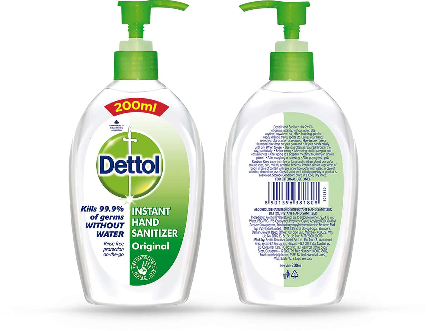 Buy DETTOL HAND SANITIZER LIQUID GEL PUMP | 70% ALCOHOL, KILLS 99.9% ...