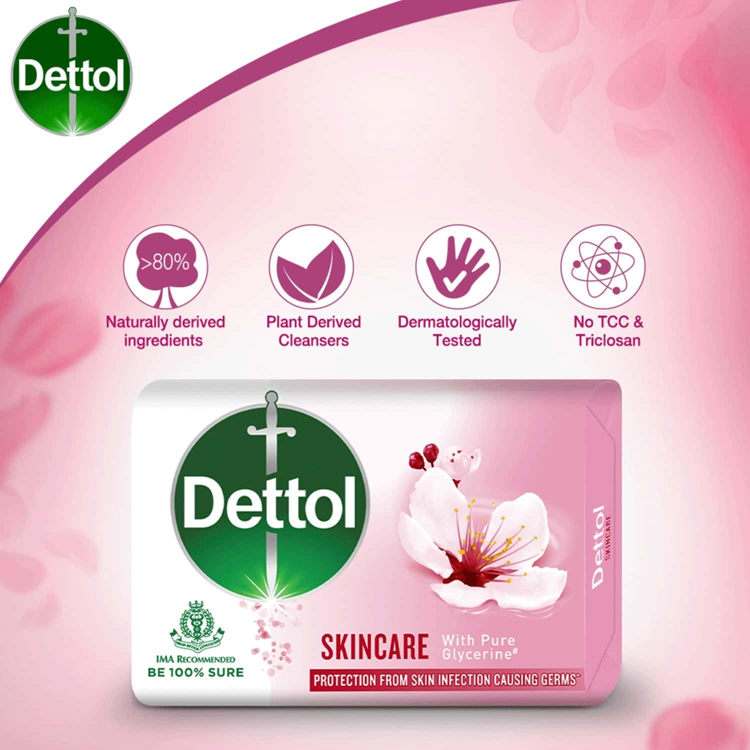 Buy DETTOL SKINCARE GERM PROTECTION BATHING SOAP BAR - 125G Online ...