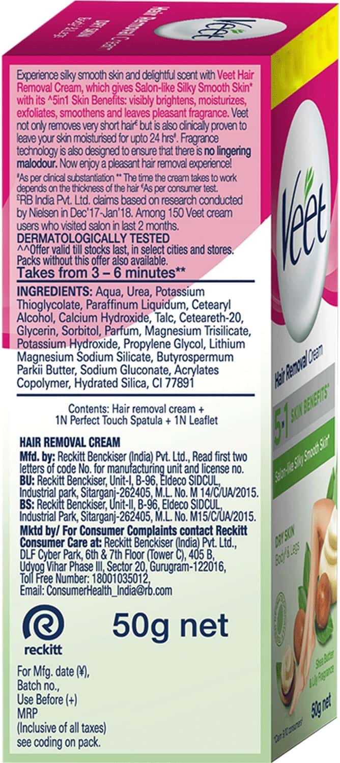 Buy VEET PURE HAIR REMOVAL CREAM FOR WOMEN WITH NO AMMONIA SMELL, DRY ...