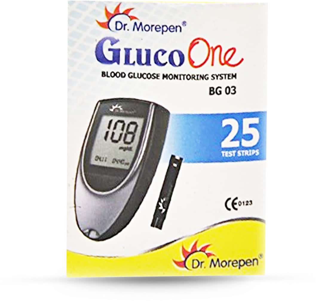 Buy DR MOREPEN GLUCO ONE BG 03 GLUCOMETER TEST STRIPS BOX OF 50 Online ...
