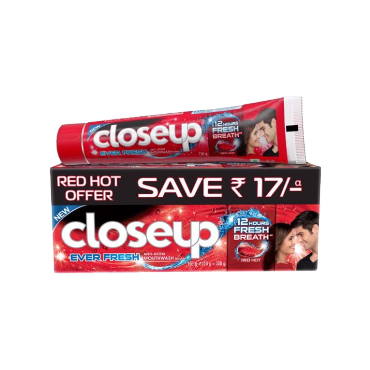 Buy CLOSEUP RED HOT GEL TOOTHPASTE, EVER FRESH 2X150 GM Online & Get ...