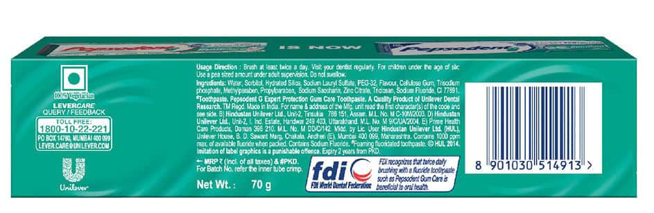 Buy Pepsodent Expert Protection Gum Care Toothpaste Tube Of 70 G Online ...