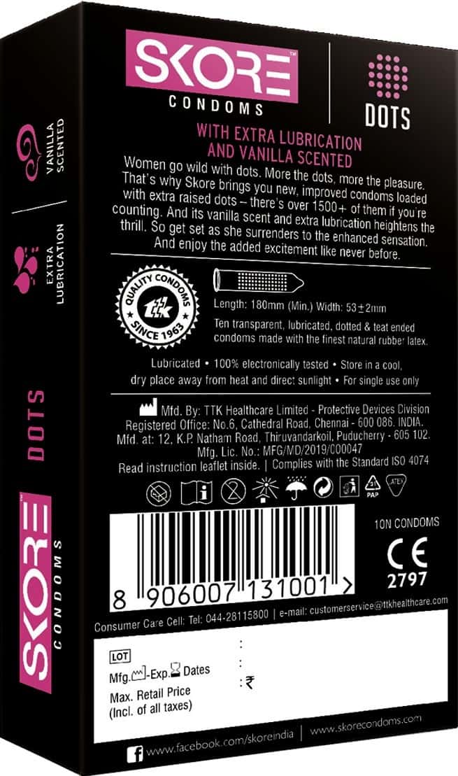 Buy SKORE DOTTED BOX OF 10 CONDOMS Online & Get Upto 60% OFF at PharmEasy