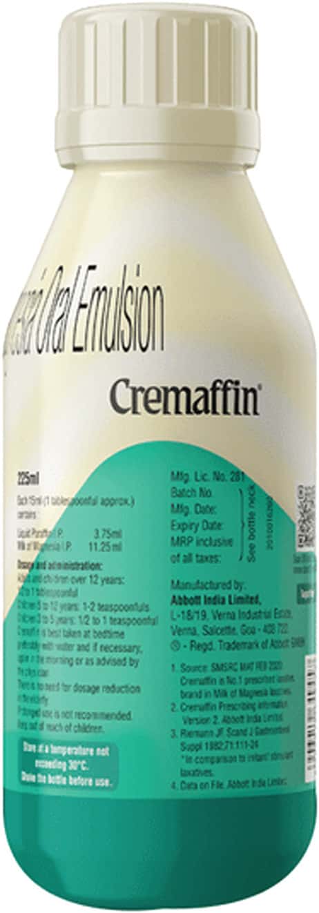 Buy CREMAFFIN CONSTIPATION RELIEF LIQUID - MINT 225ML Online & Get Upto ...
