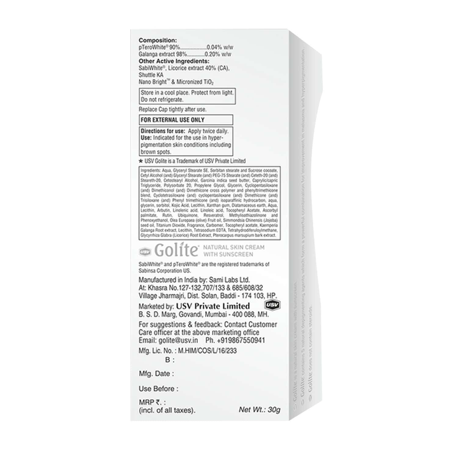 Buy GOLITE SPF 20 TUBE OF 30GM CREAM Online & Get Upto 60% OFF at PharmEasy