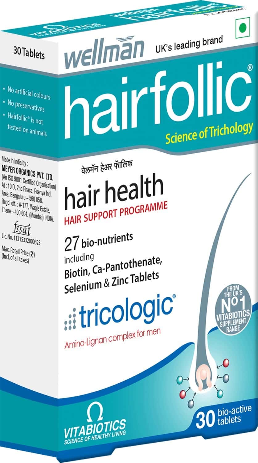 Buy WELLMAN HAIRFOLLIC HAIR SUPPLEMENT TABLETS BOX OF 30 Online & Get ...