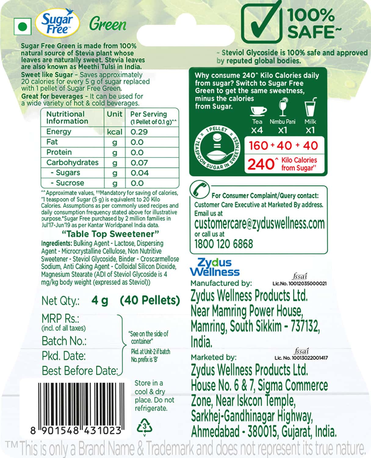 Buy SUGAR FREE GREEN MADE FROM MEETHI TULSI (STEVIA) 100% NATURAL ...