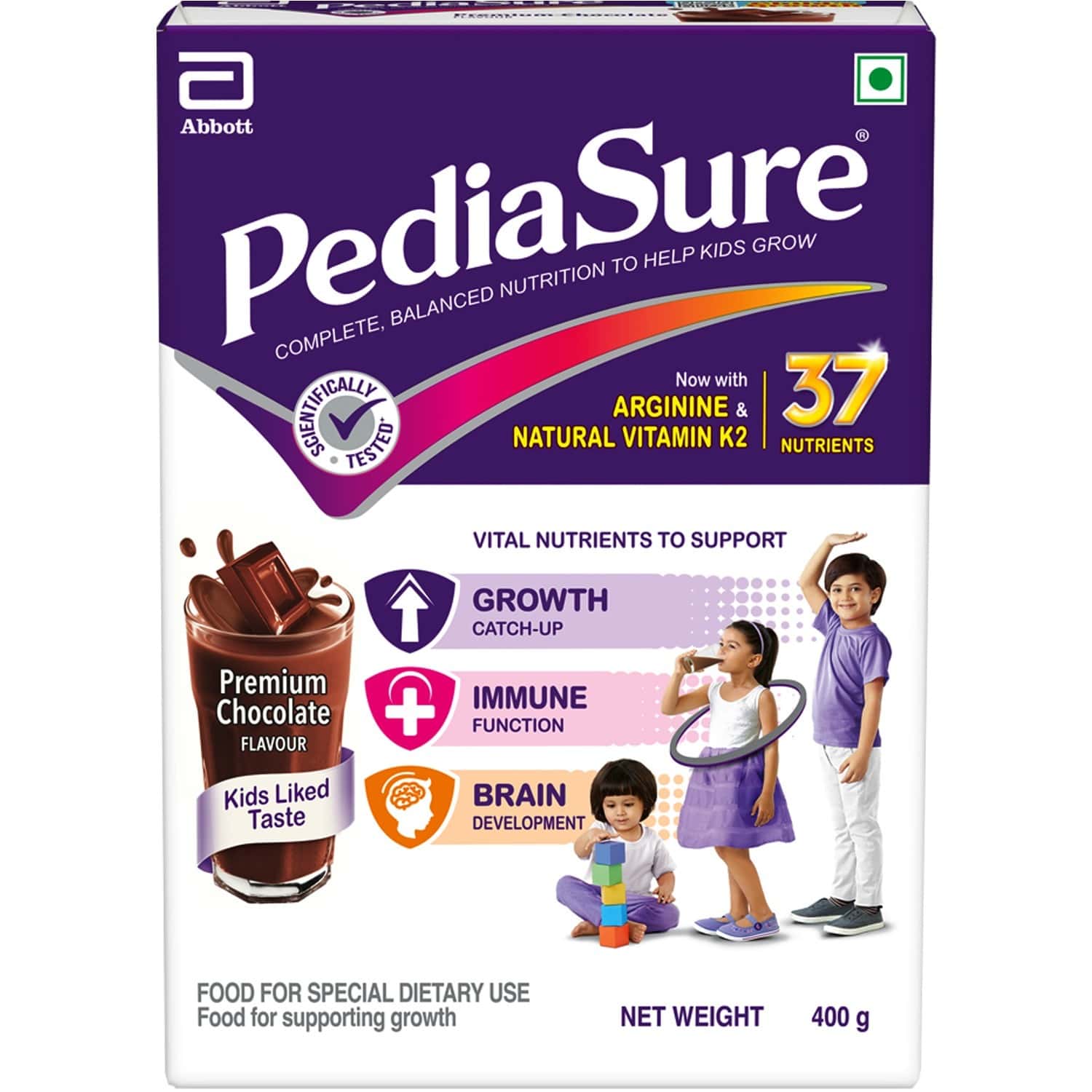 Buy PEDIASURE CHOCOLATE CHILD NUTRITION DRINK BOX OF 400 G Online & Get ...