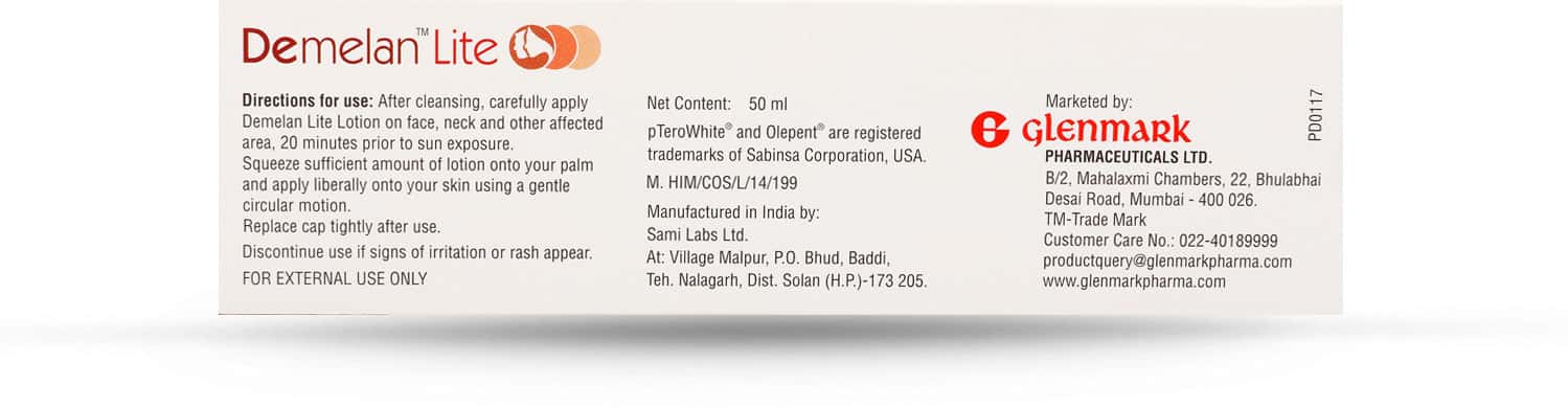 Buy DEMELAN LITE LOTION 50ML Online & Get Upto 60% OFF at PharmEasy