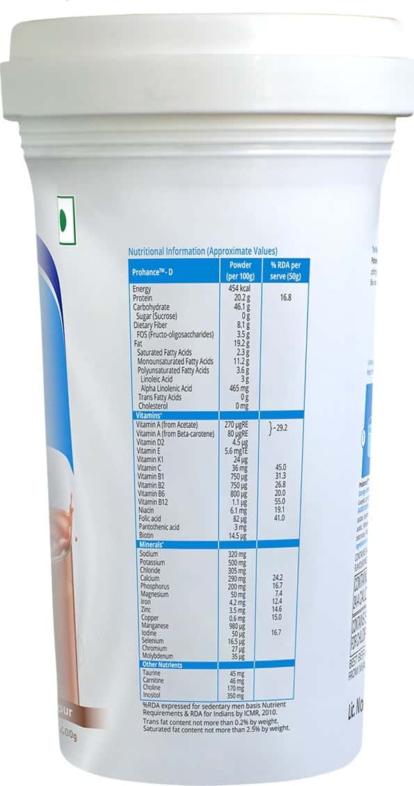 Buy PROHANCE D CHOCOLATE DIABETES CARE POWDER SUGAR FREE BOTTLE OF 400 ...