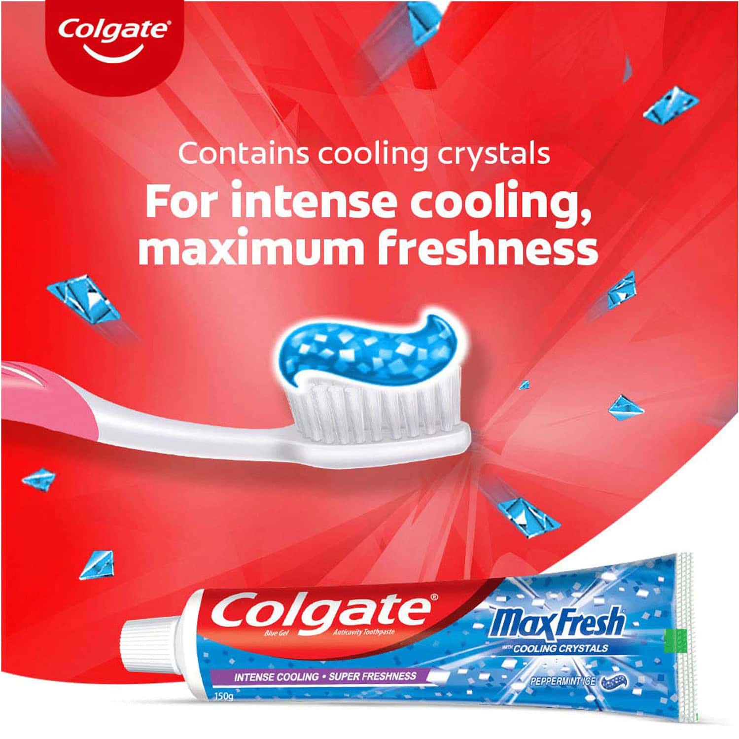 Buy COLGATE TOOTHPASTE - MAXFRESH PEPPERMINT ICE - 150 G - BLUE GEL ...