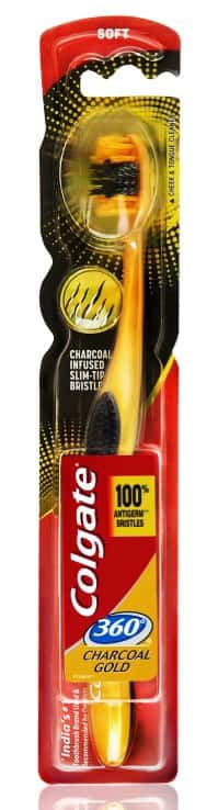 Buy Colgate Toothbrush - 360 Charcoal Gold - 1 Pc - Soft Bristles ...