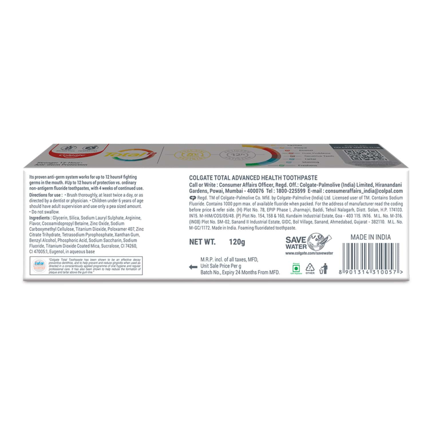 Buy COLGATE TOOTHPASTE-TOTAL ADVANCE HEALTH - 120 G - ADVANCED ...