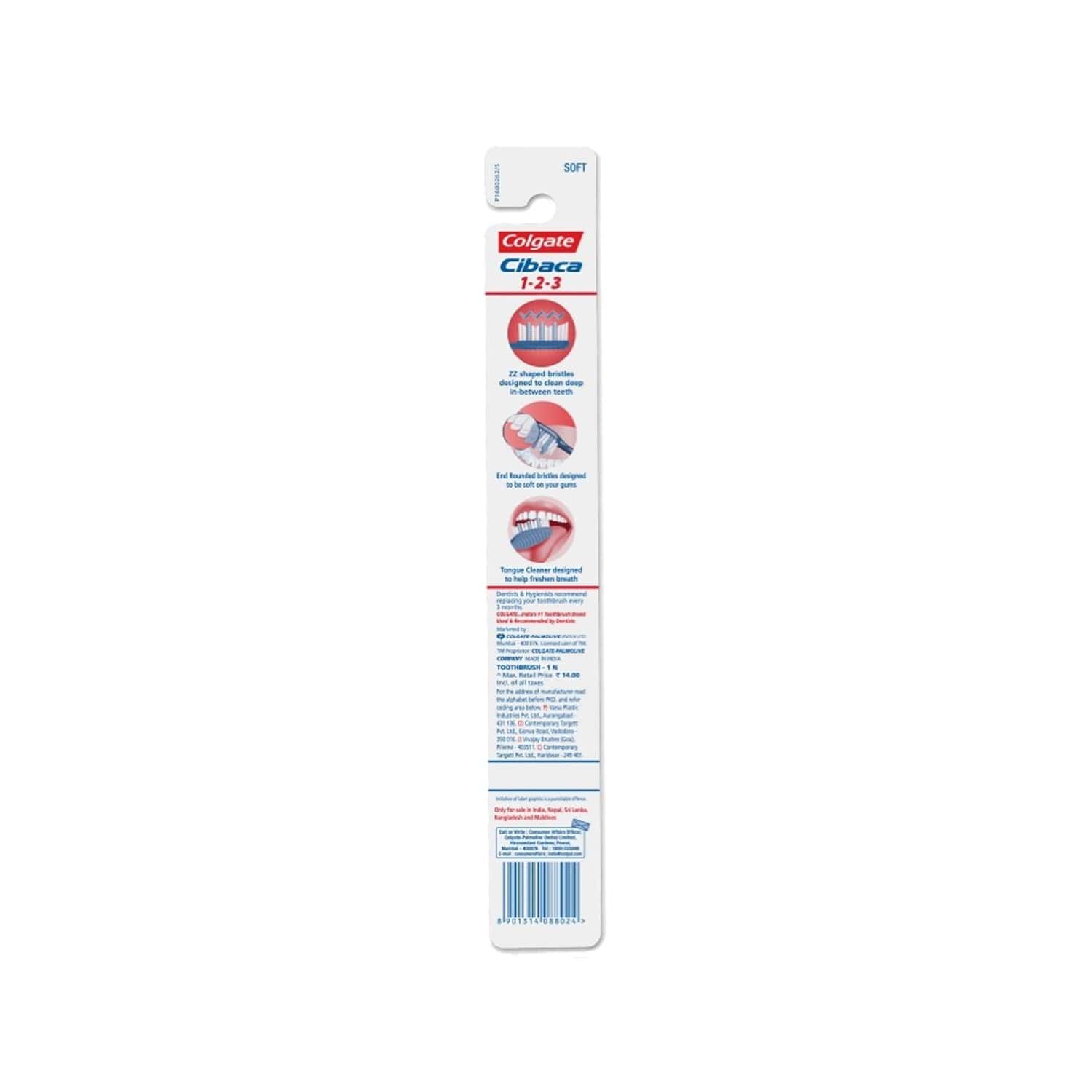 Buy COLGATE TOOTHBRUSH - CIBACA 1-2-3 - 1 PC - SOFT BRISTLES Online ...