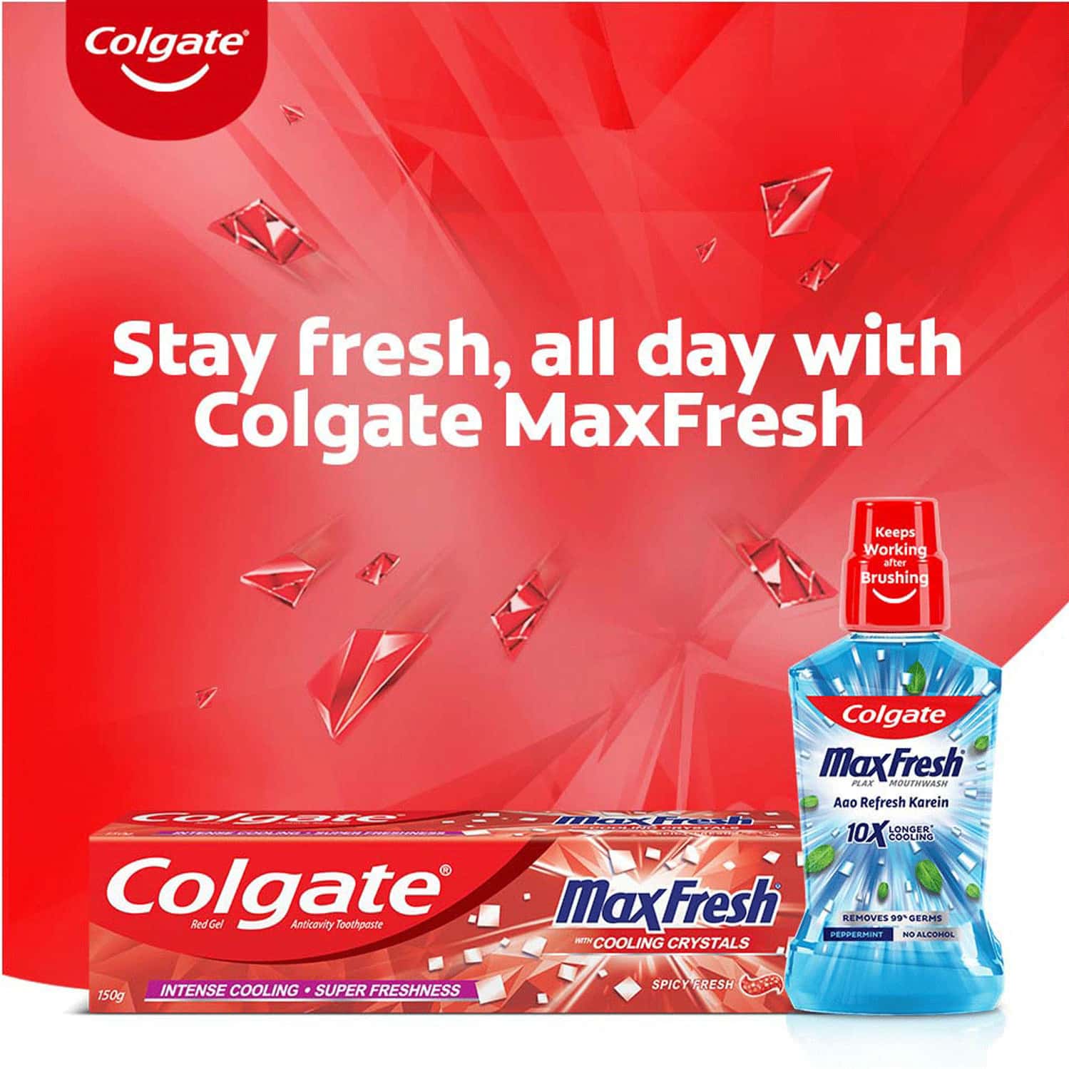 Buy COLGATE MAXFRESH SPICY FRESH RED GEL TOOTHPASTE TUBE OF 300 G ...