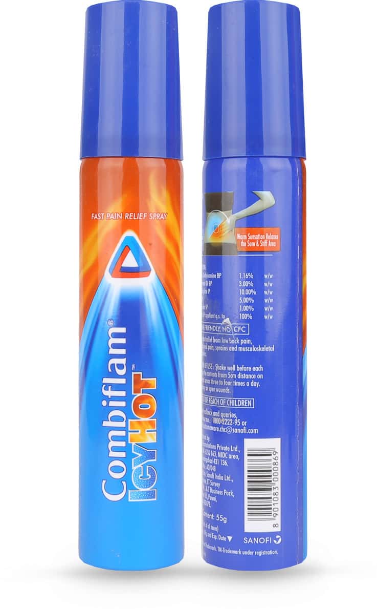 Buy COMBIFLAM ICYHOT FAST PAIN RELIEF SPRAY - 55 GMS Online & Get Upto ...