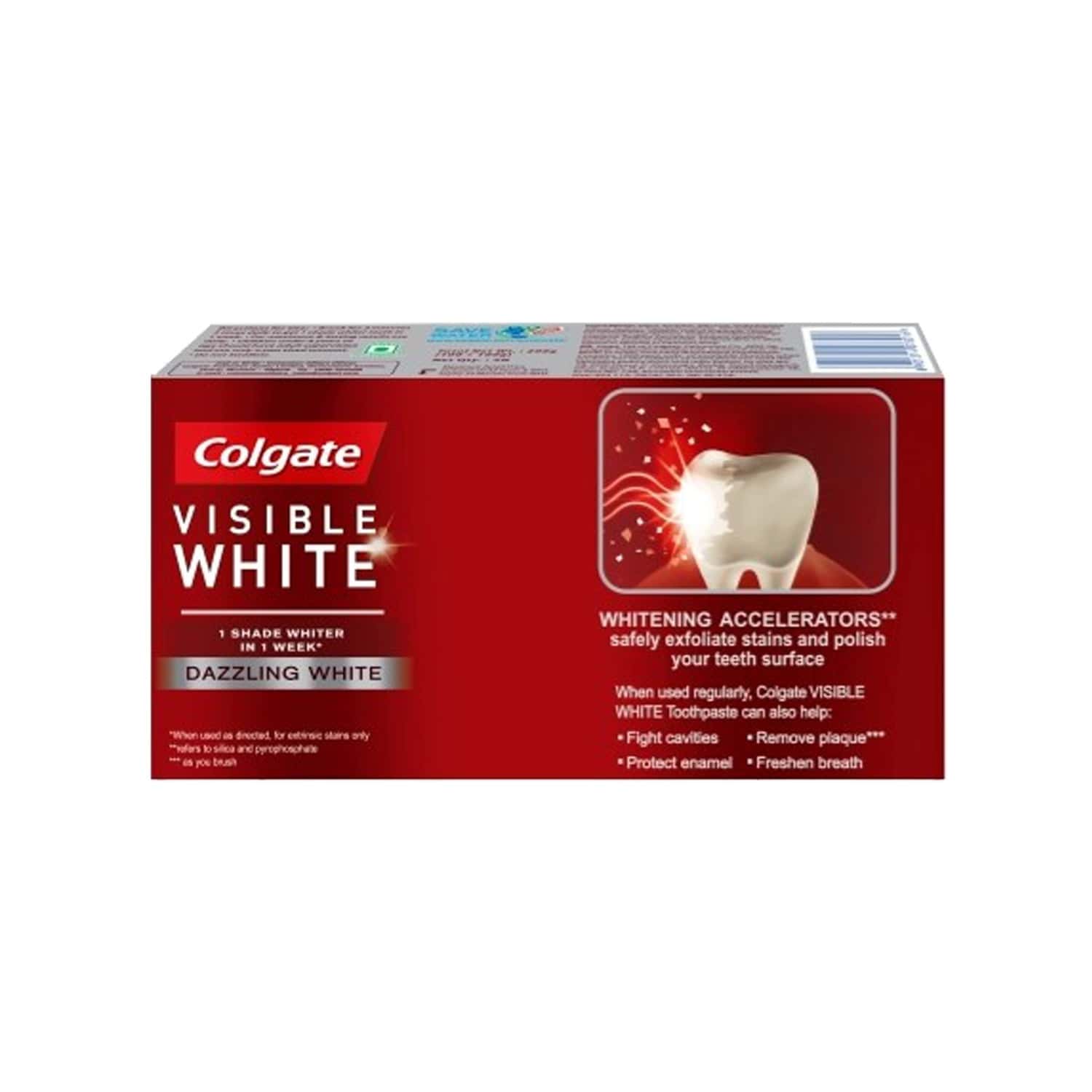 Buy COLGATE VISIBLE WHITE SPARKING MINT WHITENING TOOTHPASTE TUBE OF ...