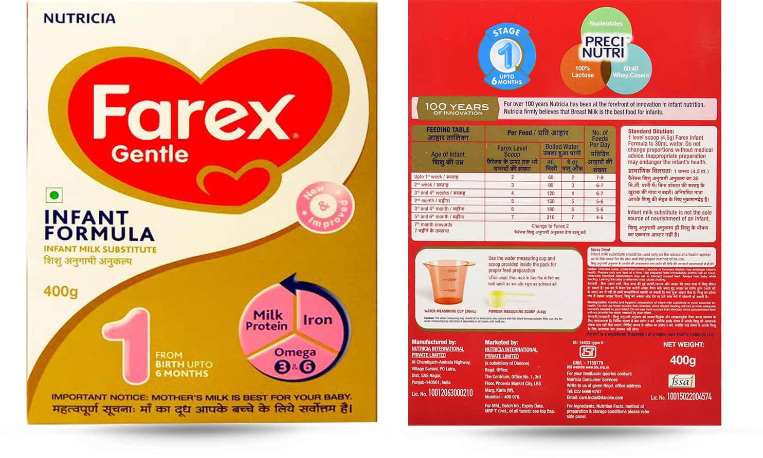 Buy FAREX GENTLE STAGE 1 INFANT FORMULA REFILL OF 400 G Online & Get ...
