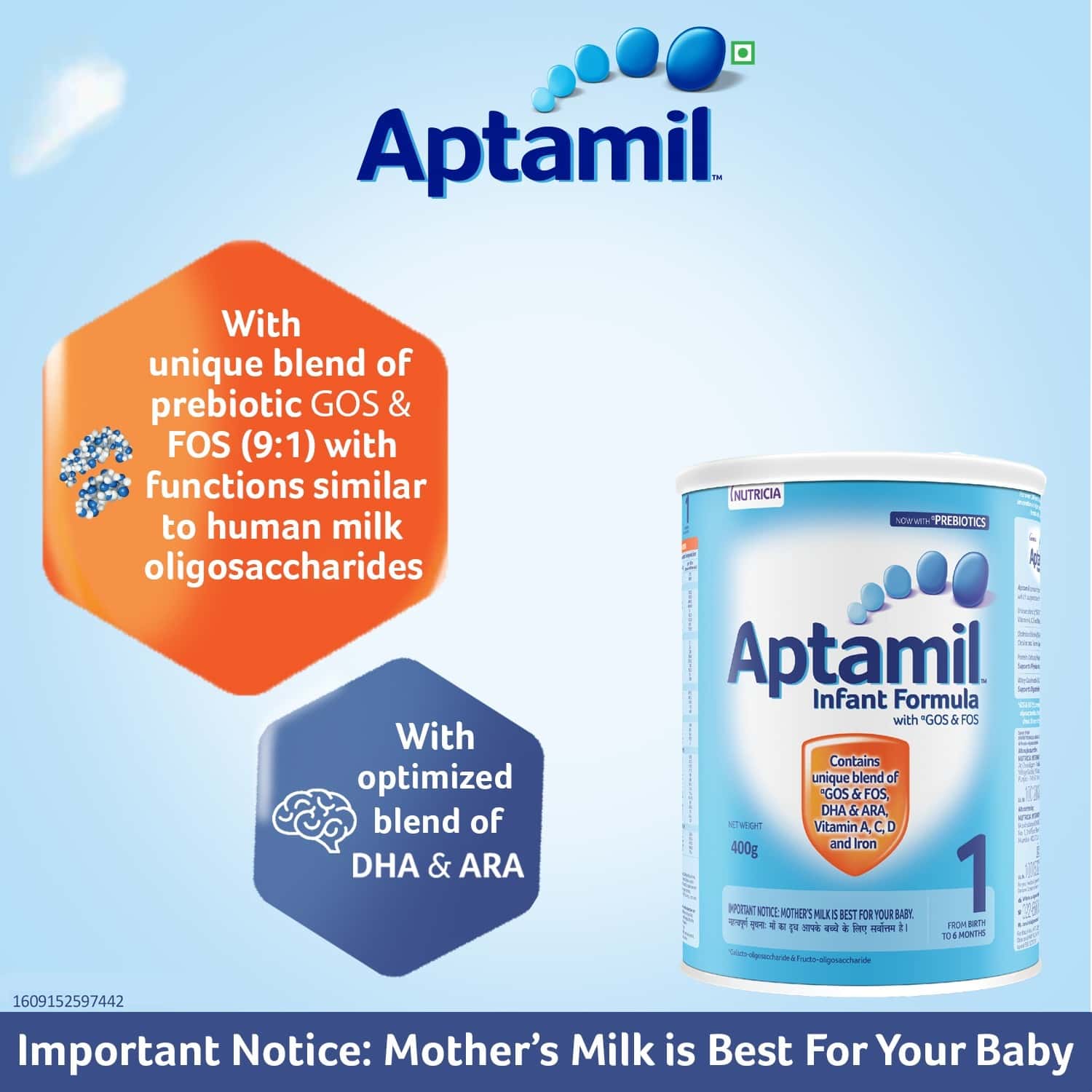 Buy APTAMIL STAGE 1 INFANT FORMULA BABY FOOD TIN OF 400 G Online & Get ...