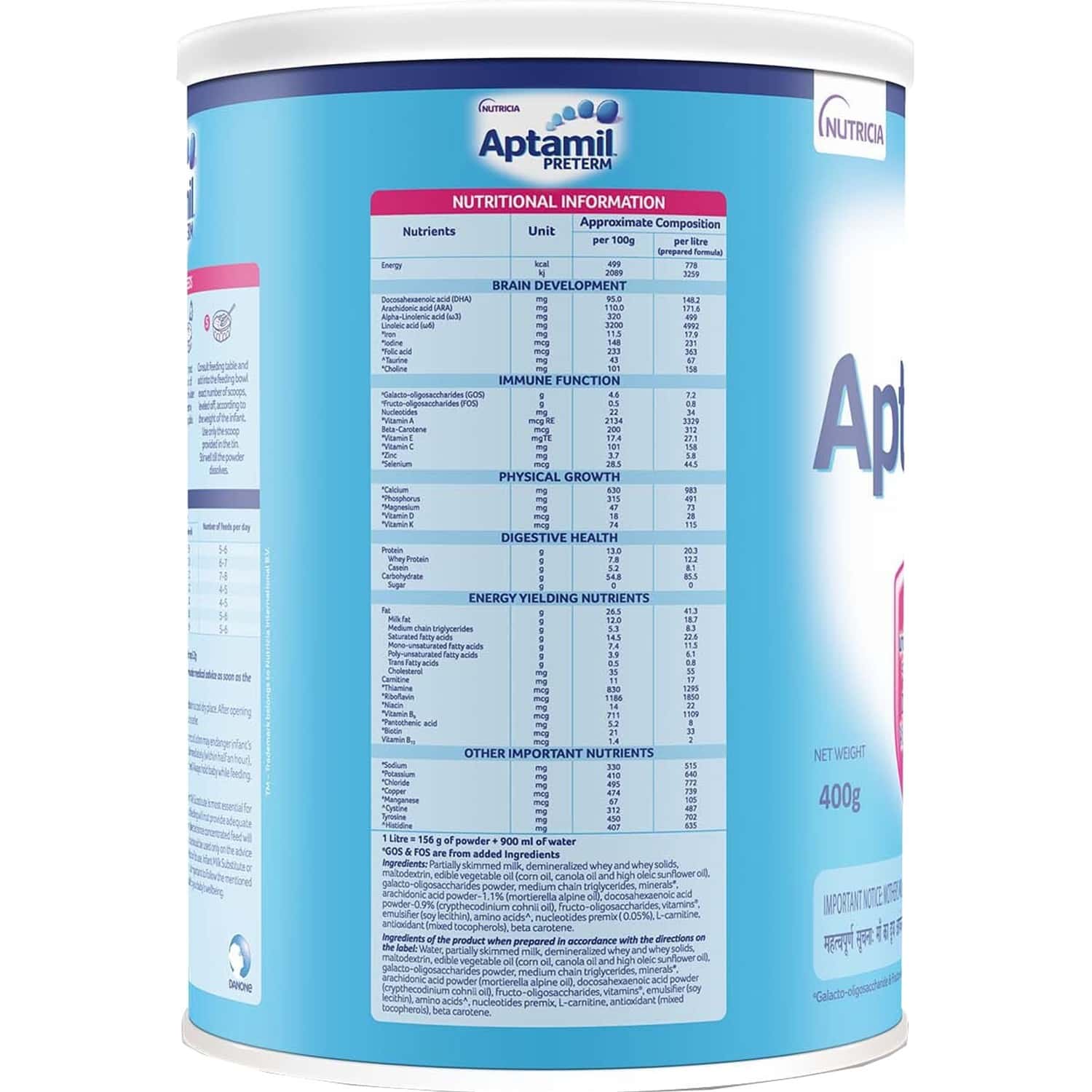 Buy Aptamil Infant Formula Preterm Baby Food Tin Of 400 G Online & Get ...