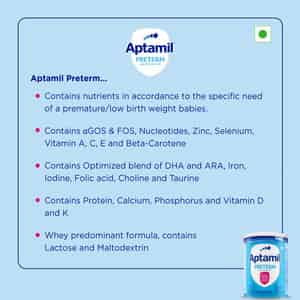 Buy APTAMIL PRETERM | PREMATURE BABY BORN BEFORE 37 WEEKS | TIN | ORAL ...