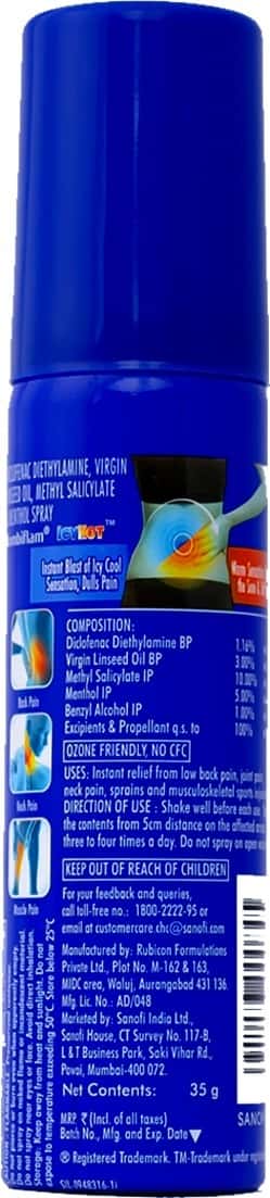 Buy COMBIFLAM ICYHOT FAST PAIN RELIEF SPRAY - 35 GMS Online & Get Upto ...