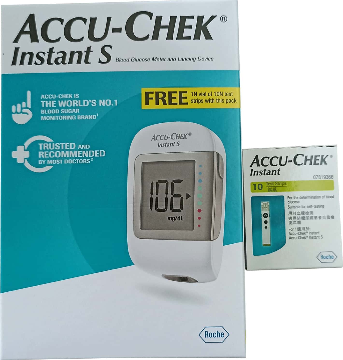 Buy ACCU-CHEK INSTANT S GLUCOMETER KIT (WITH FREE 10 STRIPS) Online ...