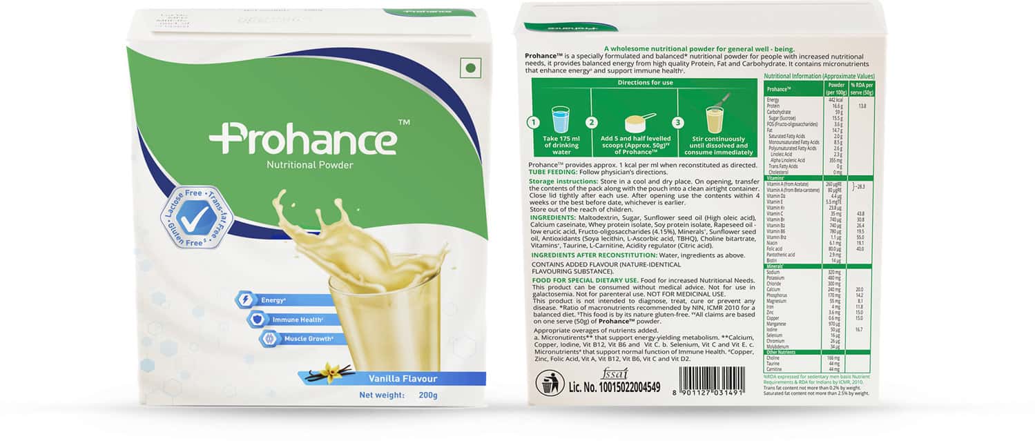 Buy PROHANCE VANILLA NUTRITION DRINK REFILL OF 200 G Online & Get Upto ...