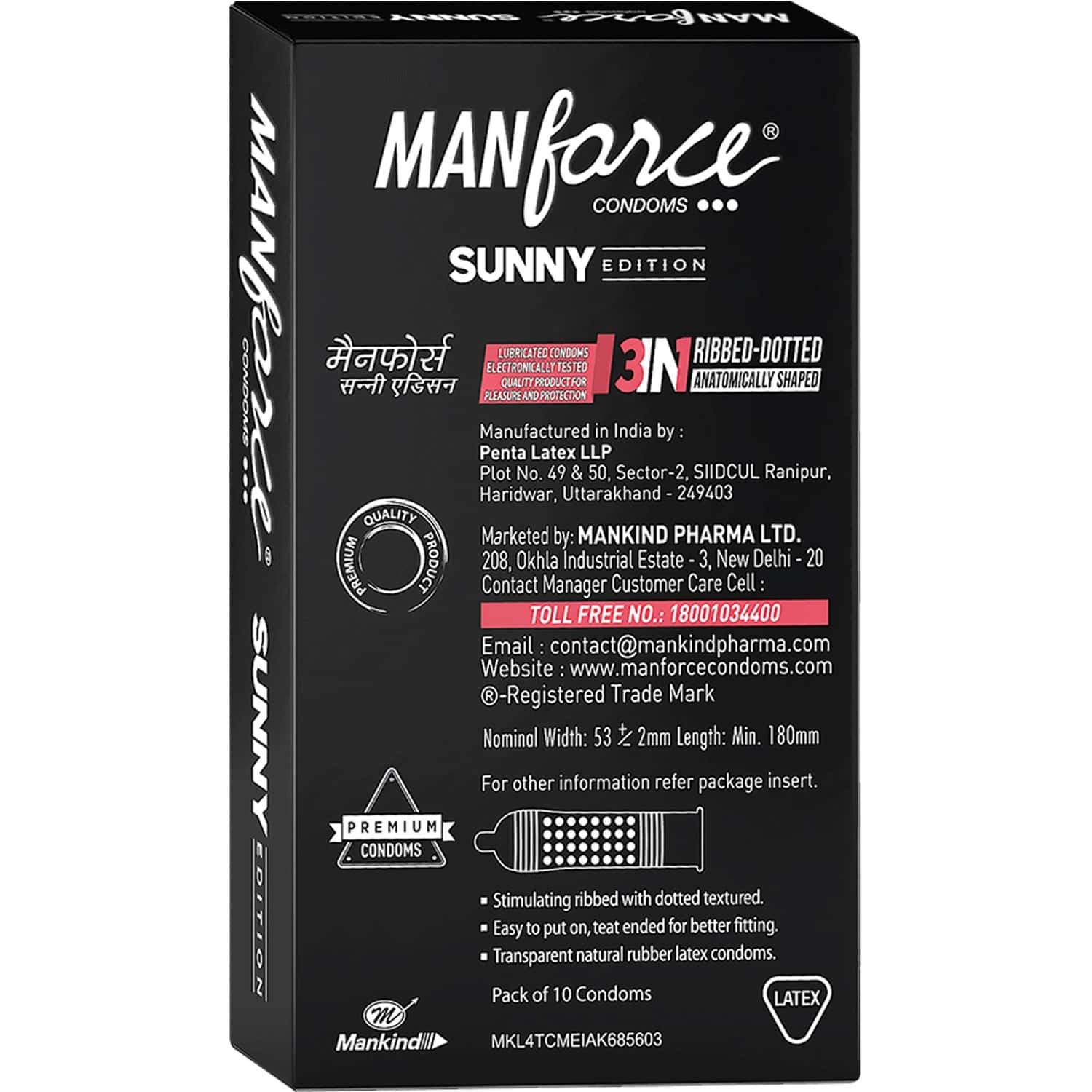 Buy MANFORCE CONDOM SUNNY EDITION 10'S Online & Get Upto 60% OFF at ...