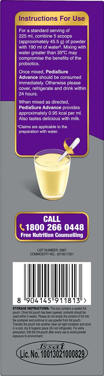 Buy PEDIASURE ADVANCE PLUS VANILLA 400GM Online & Get Upto 60% OFF at ...