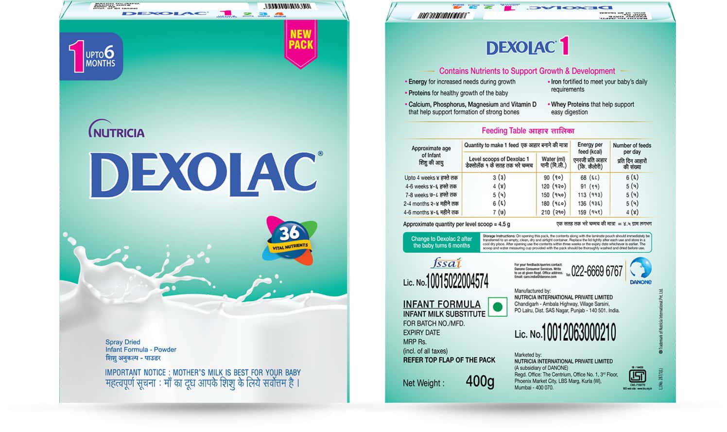 Buy DEXOLAC STAGE 1 INFANT FORMULA (UPTO 6 MONTHS) BOX OF 400 G Online ...