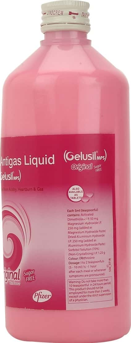 Buy GELUSIL MPS MINT FLAVOUR SUGAR FREE BOTTLE OF 400ML LIQUID Online ...